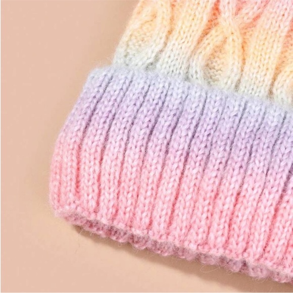 Accessories Girls Multi Rainbow Ombre Pom Pom Beanie Os New Poshmark